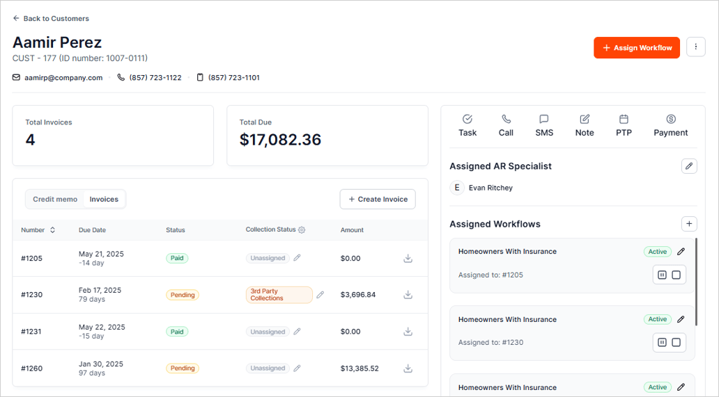 Customer Details Screen