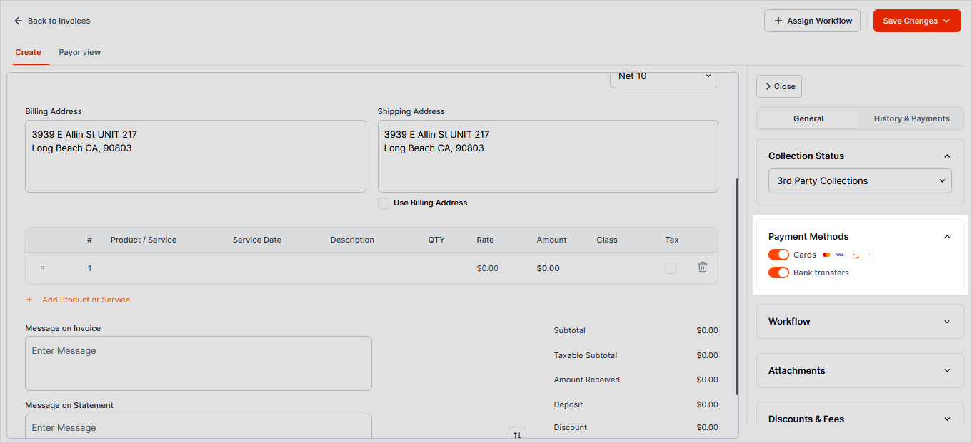 Create an Invoice